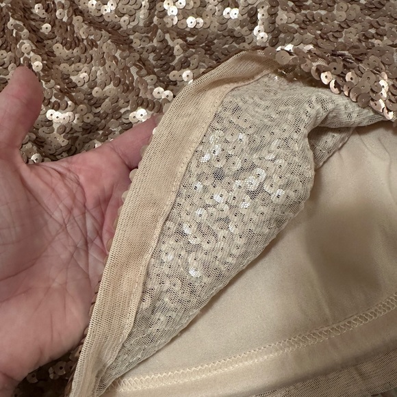 Skirts | Adorable Pullon Sequin Mini Skirtlike New Champagne Color ...